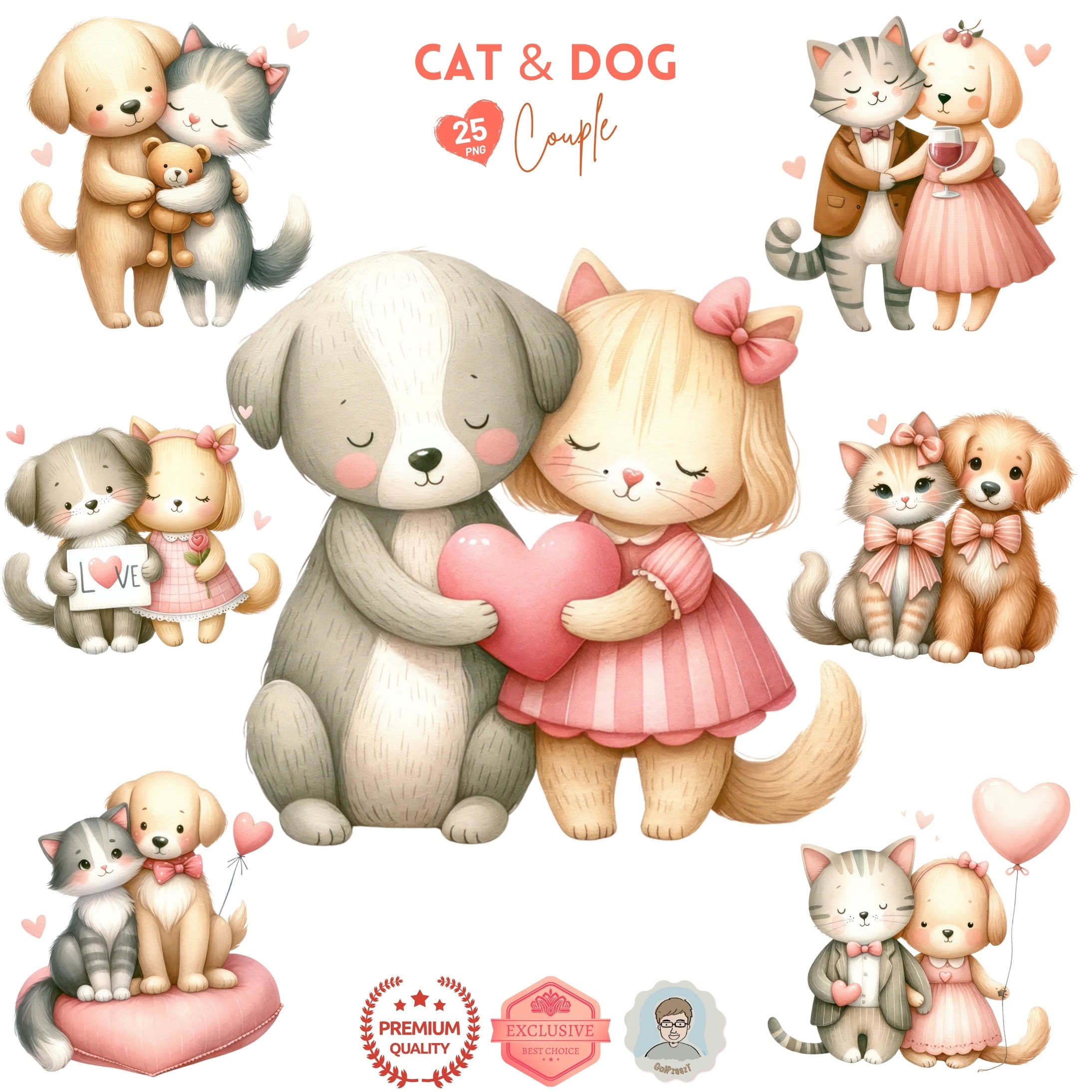 Dog And Cat Together Clipart