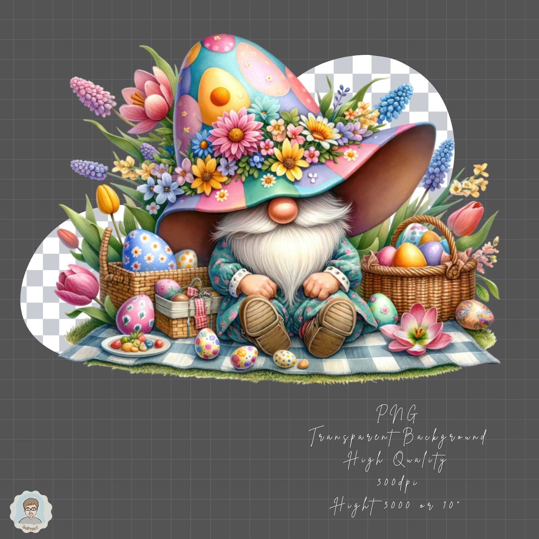 Easter Gnome Clipart Bundle, Spring Gnomes Png, Card Making, Cute Gnome ...