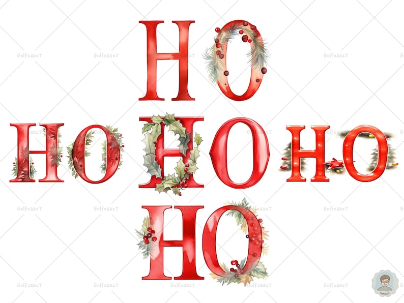 Christmas Alphabet Clipart, Christmas PNG Letter, Christmas Font ...