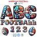 Touchdown Typography, American Football Alphabet & Numbers PNG Clipart ...