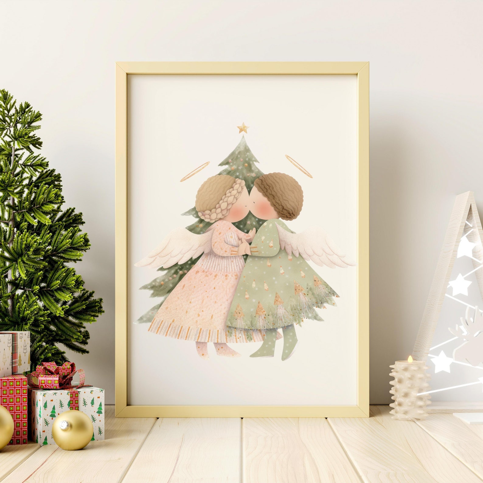 Christmas Couple Angels Clipart, Angel Clipart Bundle, Little Couple ...