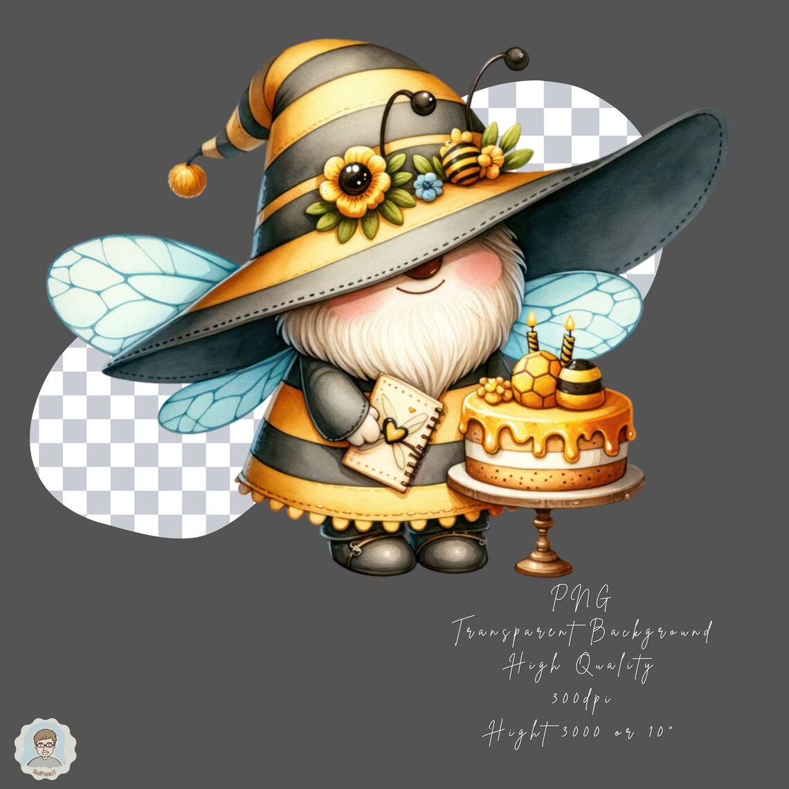 Cute Bumble Bee Gnomes Clipart, Bumble Bee Png, Honey Gnome ...