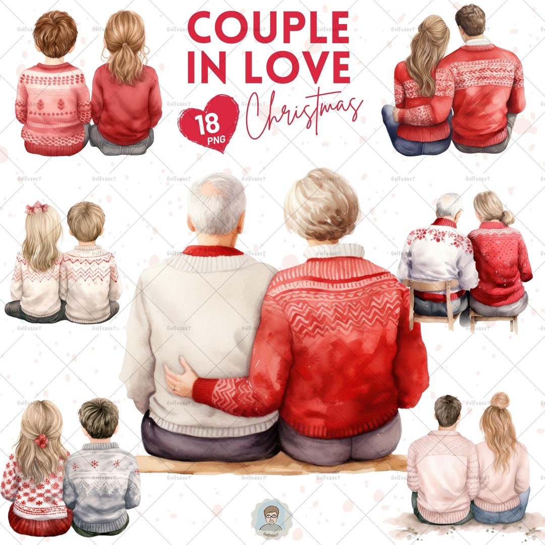 Winter Couples Clipart, Christmas Couple Clipart, Christmas Lover ...