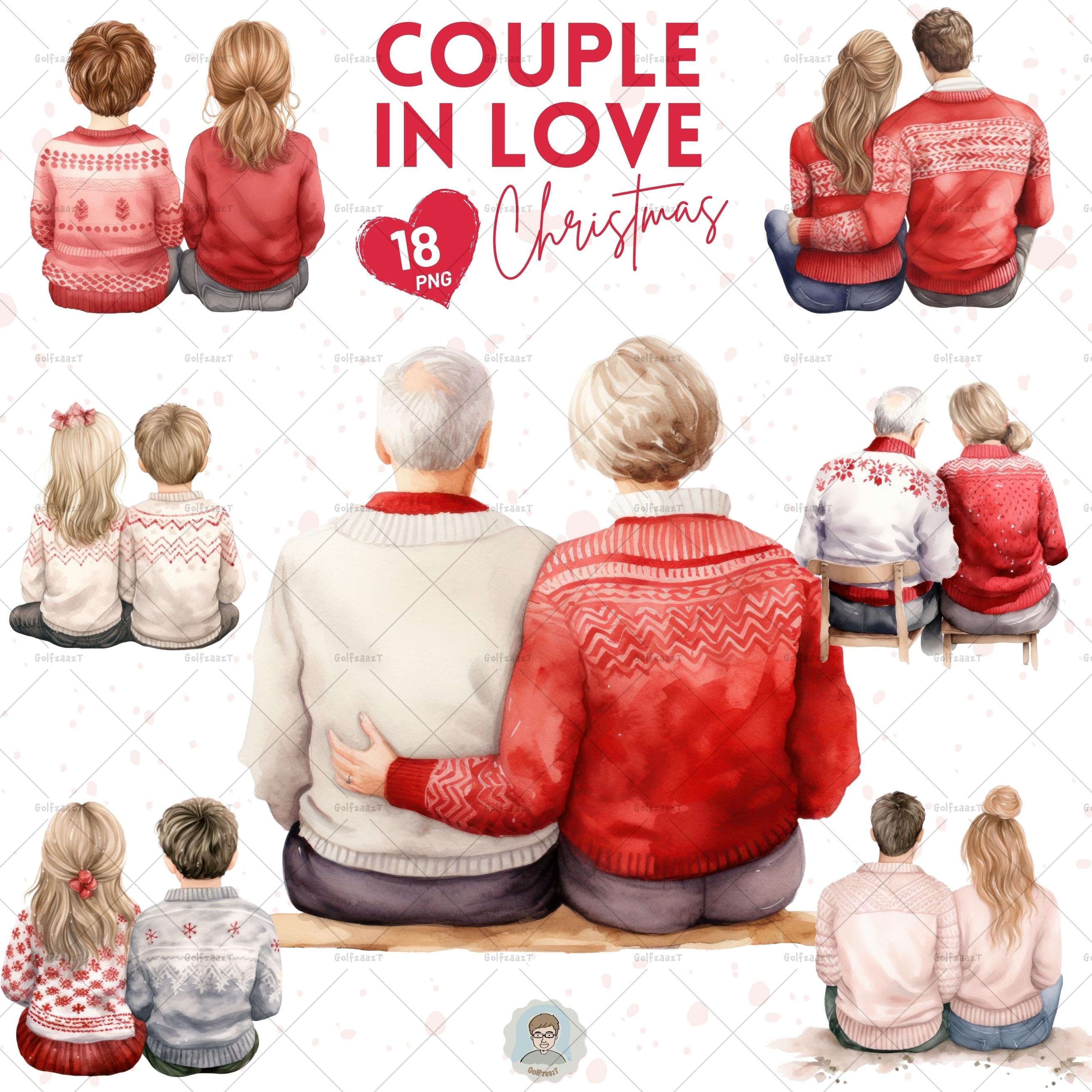 Winter Couples Clipart, Christmas Couple Clipart, Christmas Lover ...
