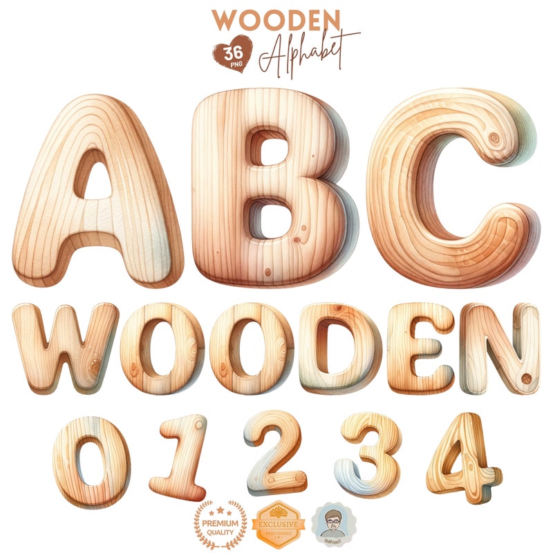 Wood Alphabet - Etsy