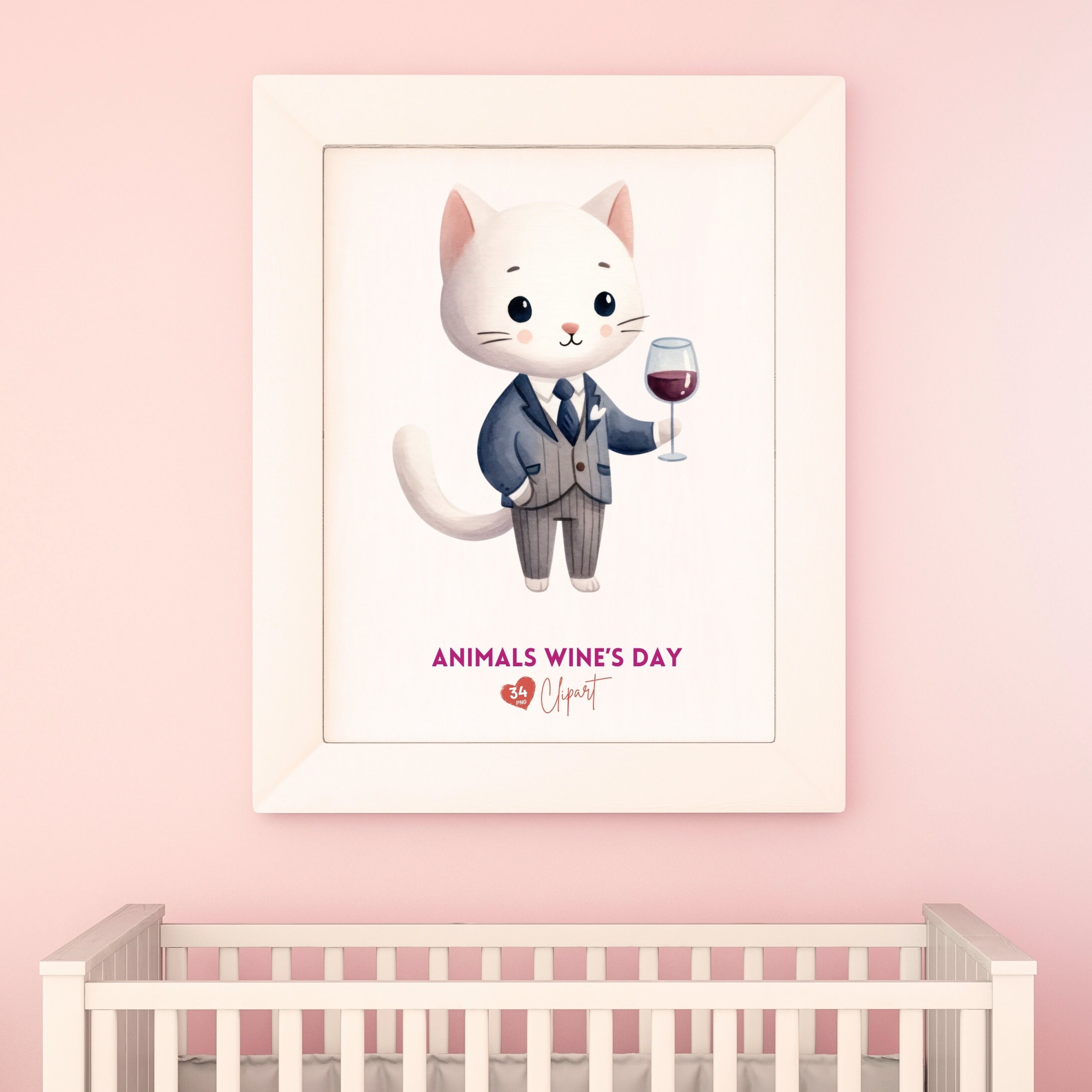 Animals Wine's Day Clipart, Adorable Creatures With Wine PNG Collection ...