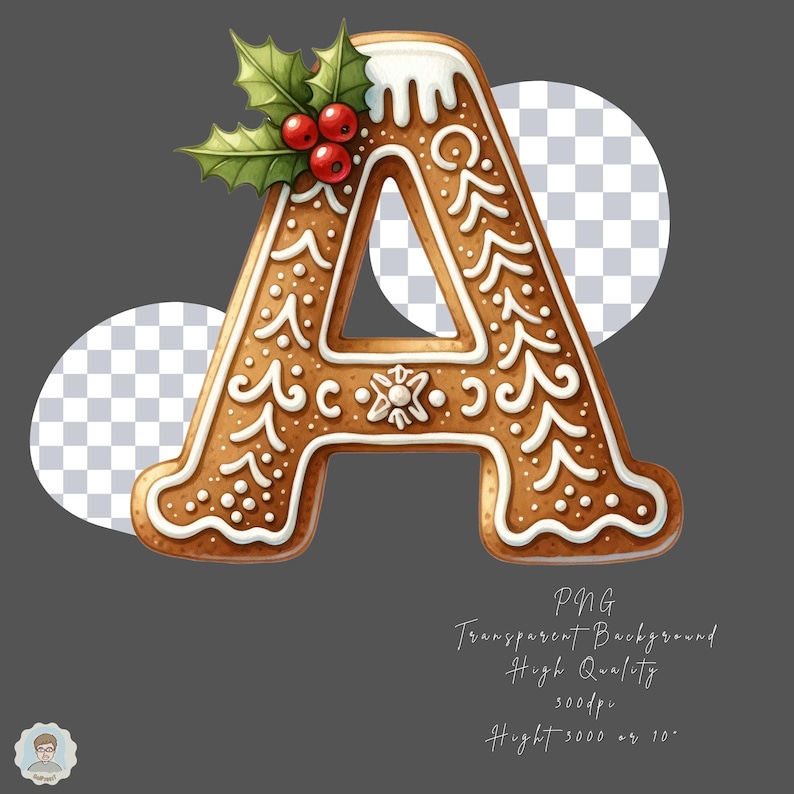 Christmas Gingerbread Cookie Alphabet Clipart, Christmas Alphabet ...