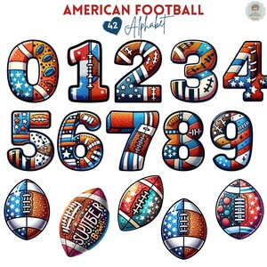 Touchdown Typography, American Football Alphabet & Numbers PNG Clipart ...