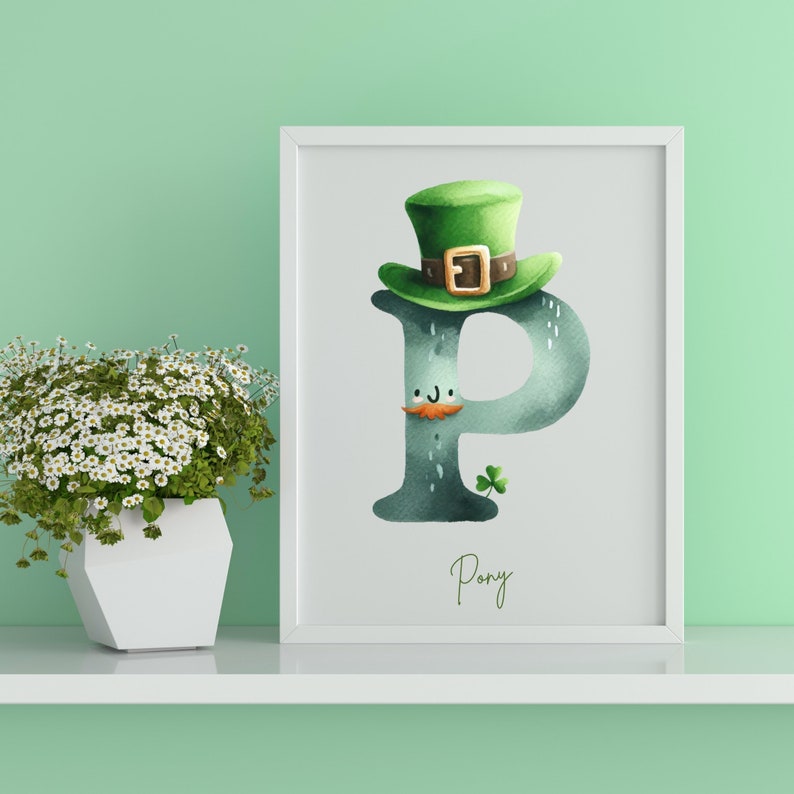 St Patrick Alphabet Clipart PNG Sublimation, Leprechaun Letters Clipart ...