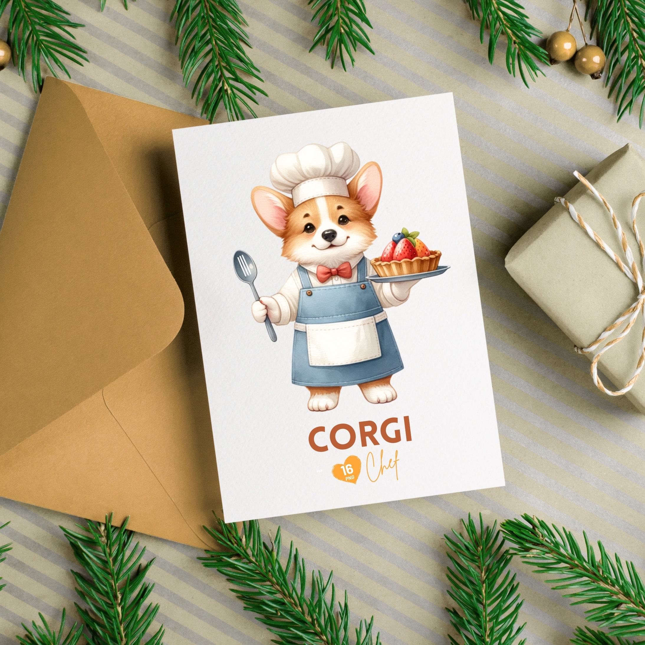 Adorable Corgi Chef Clipart Collection, Cute Dog Cooking, Cute Animal Chef, Kitchen Decor, Gift ...