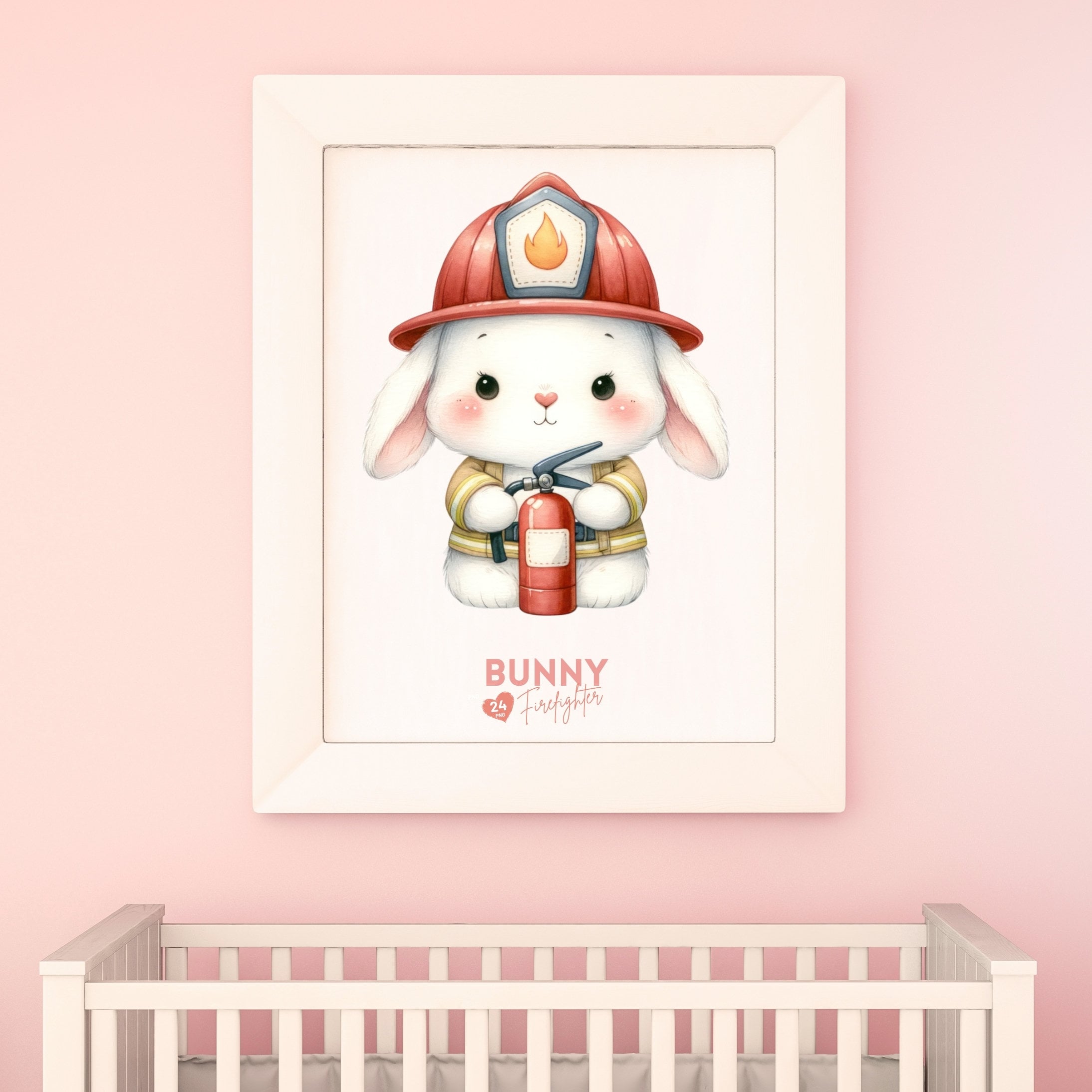 Brave Bunny Firefighter Clipart: Dalmatian PNG, Fire Safety (instant ...