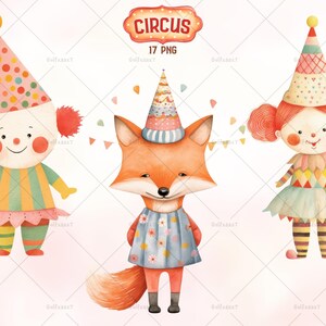 Circus Watercolor Clipart Set, Circus Carnival, Baby Shower Clipart ...