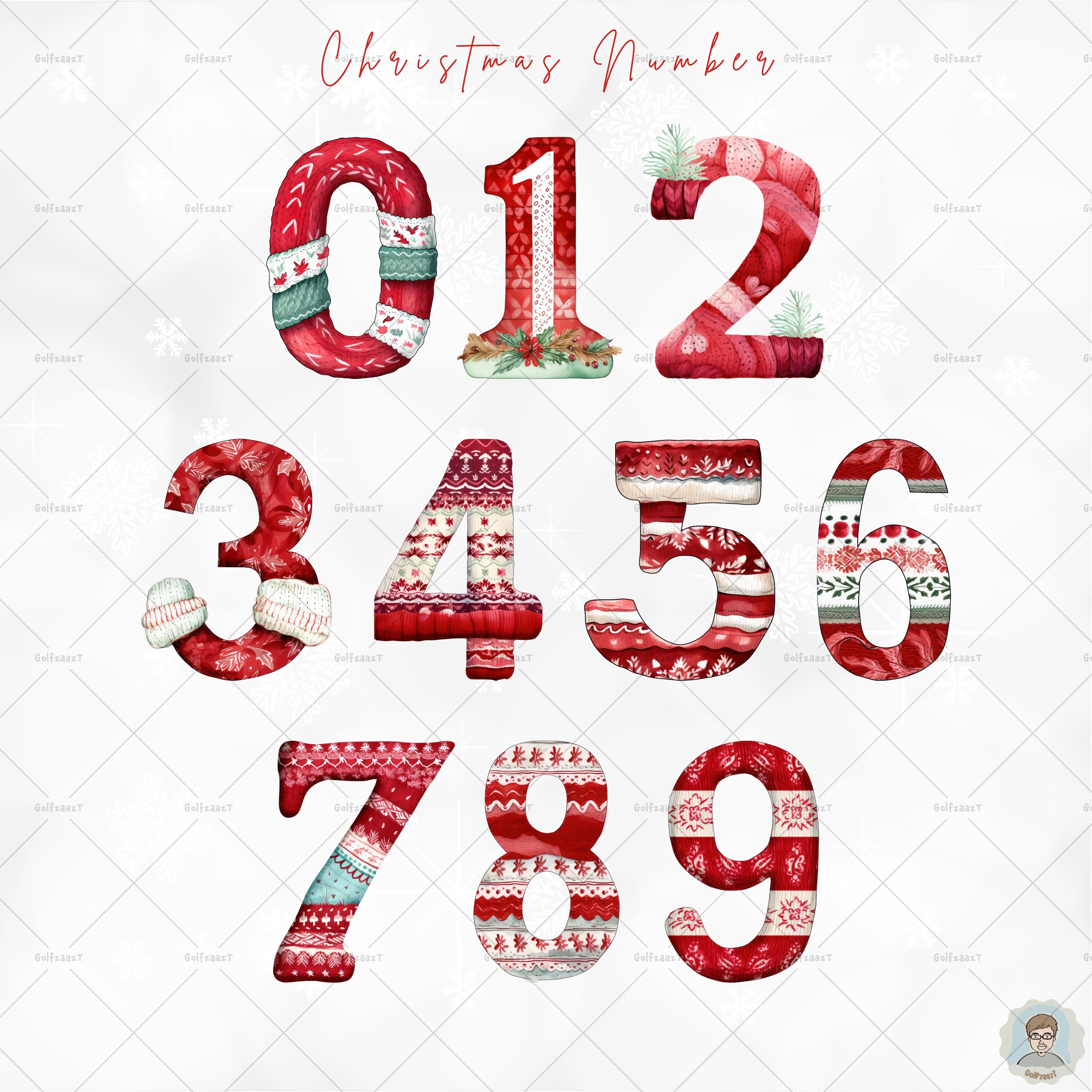 Christmas Knitted Alphabet Bundle, Christmas Alphabet Clipart ...