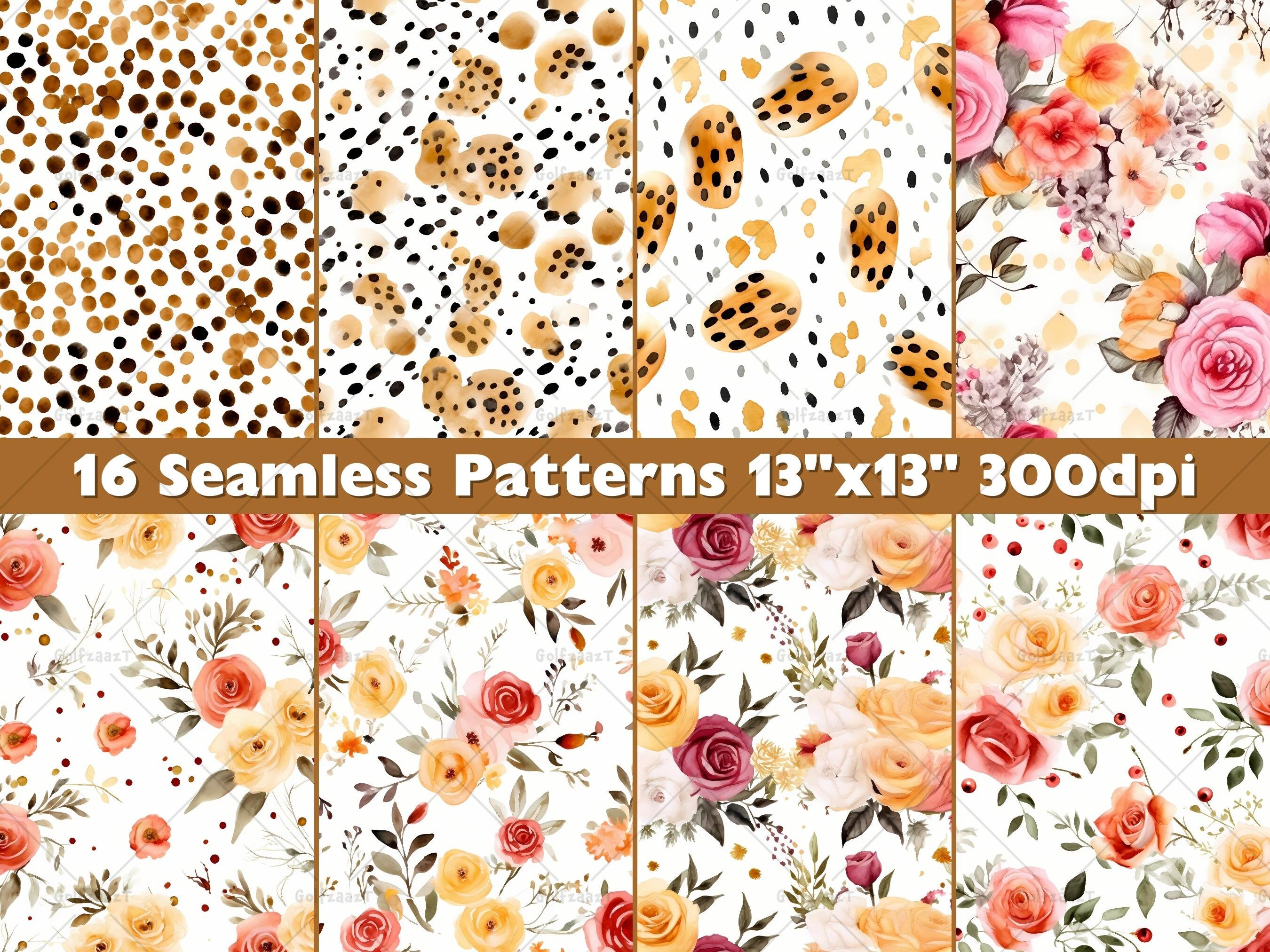Leopard Print Flower Alphabet PNG, Leopard Seamless Pattern, Leopard ...