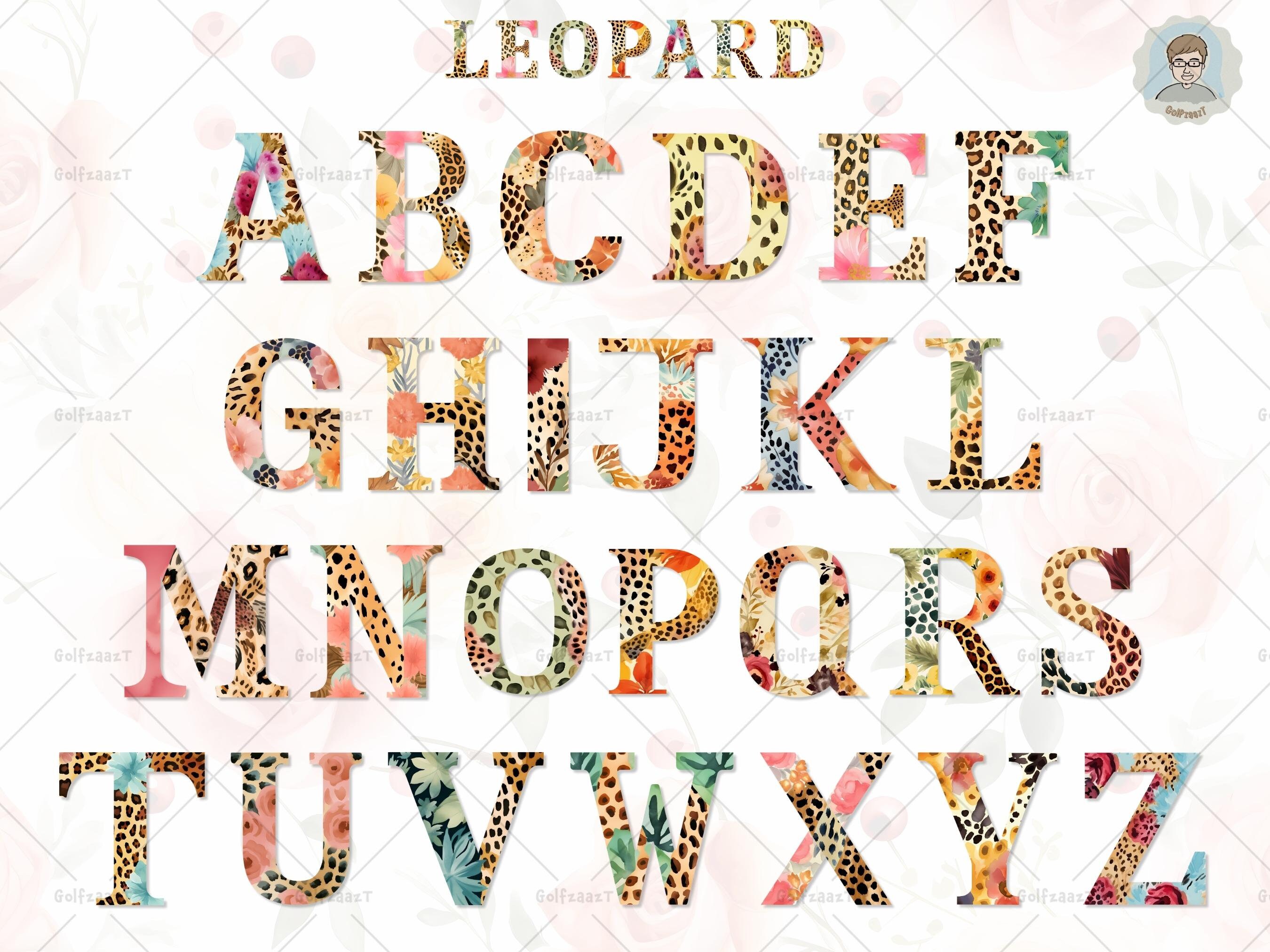 Leopard Print Flower Alphabet PNG, Leopard Seamless Pattern, Leopard ...