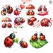 Cute Ladybug Valentine Clipart, Love Bug Clipart, Valentine Sublimation ...