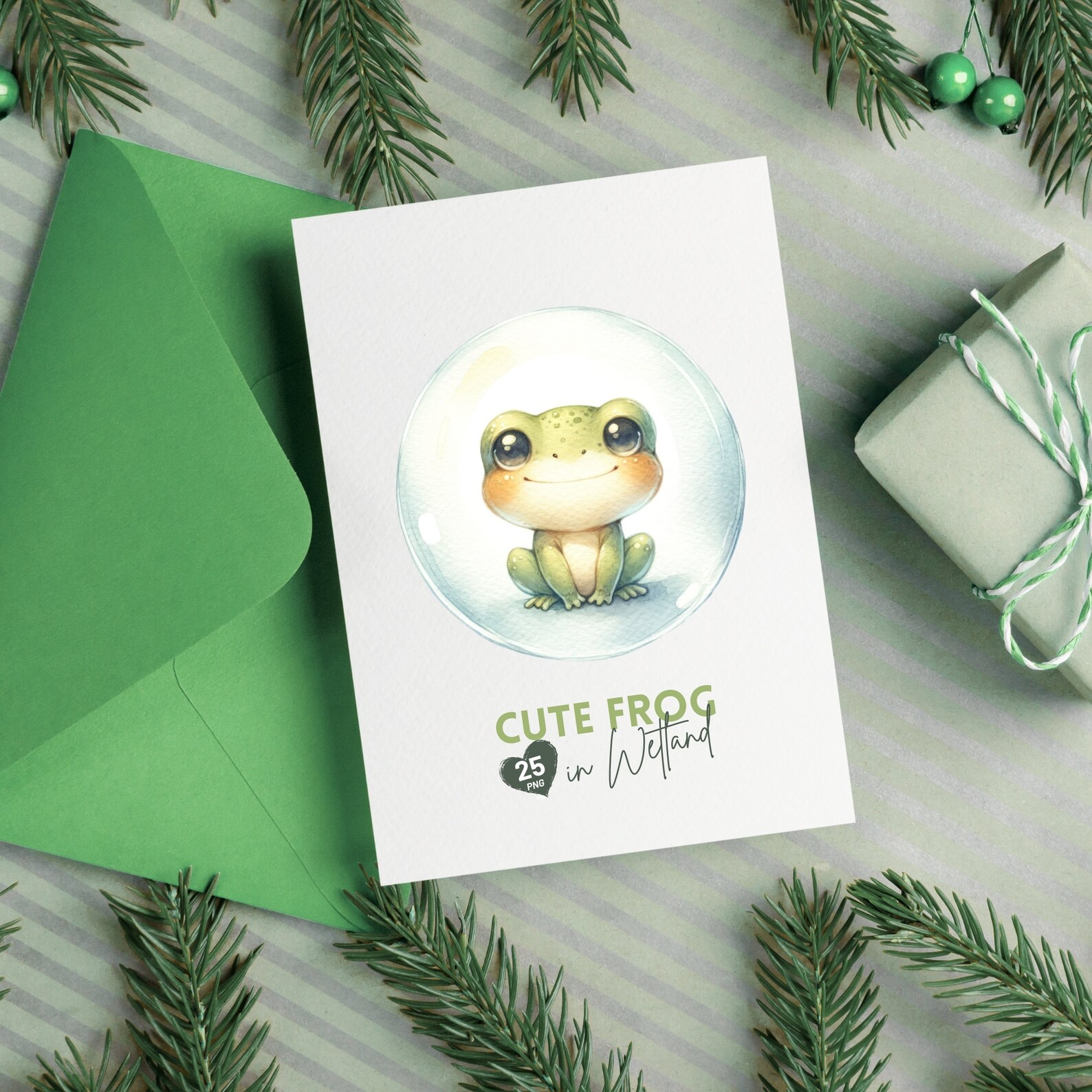 Cute Frog in Wetland Clipart, Whimsical Frogs PNG Collection, Love Frog ...