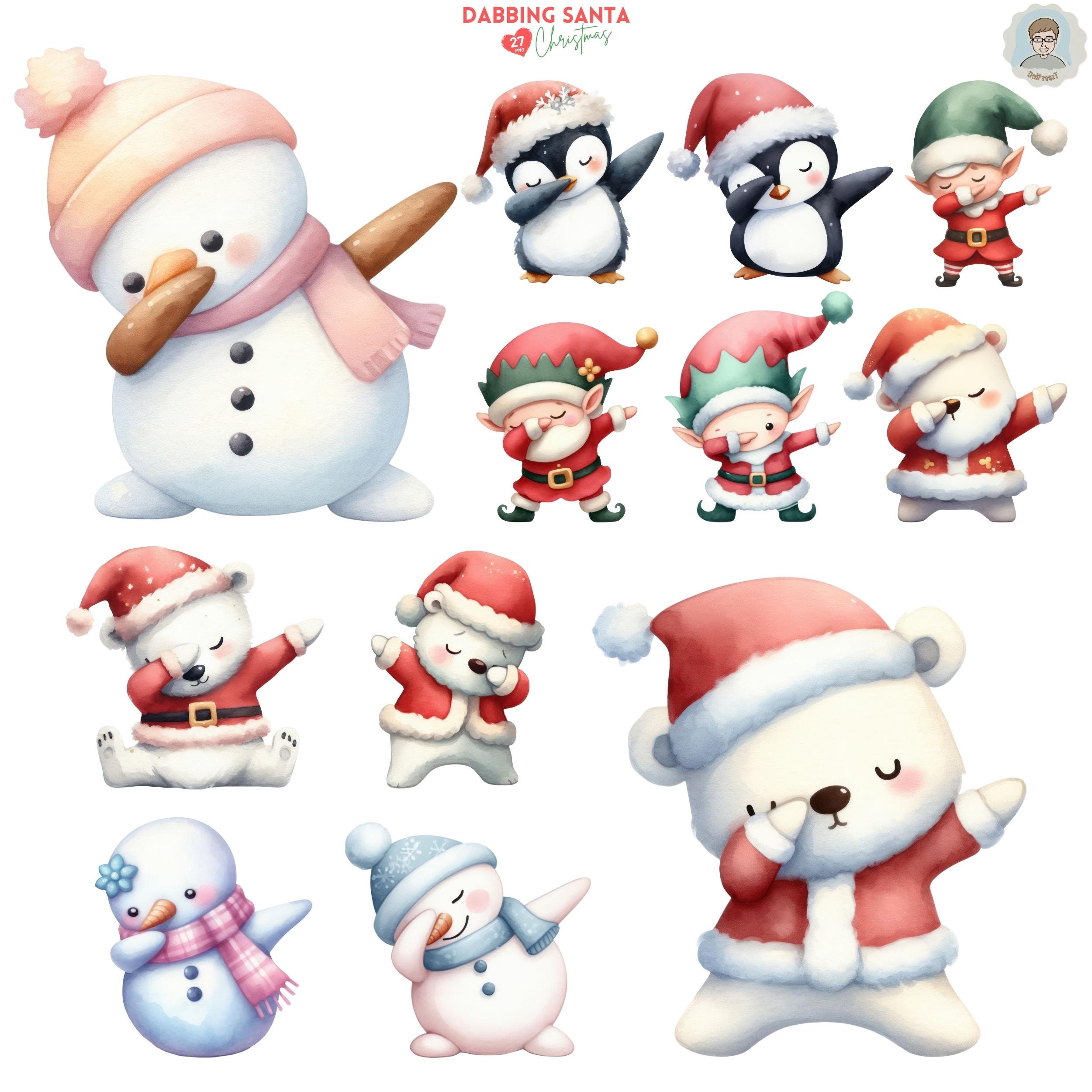 Santa Dabbing Png, Christmas Dabbing Bundle PNG, Reindeer Dab, Penguin ...