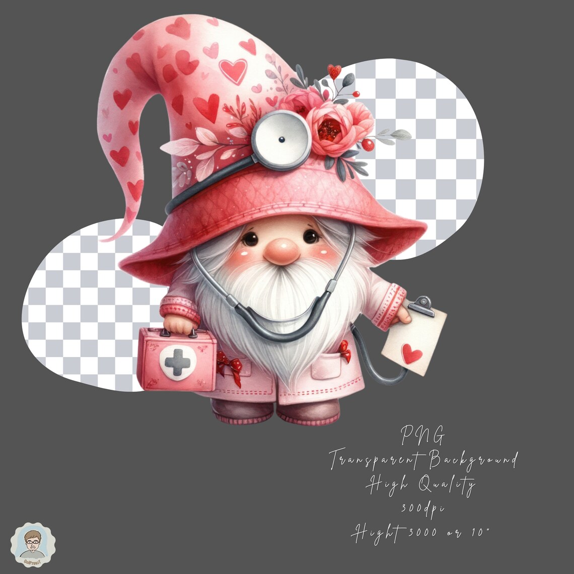 Nurse-doctor Gnomes Clipart Valentine Day Medical Gnomes - Etsy