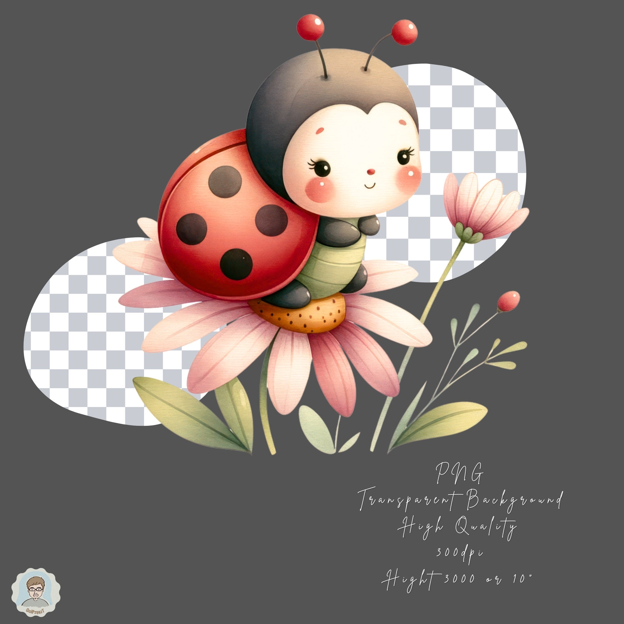 Cute Ladybug Valentine Clipart, Love Bug Clipart, Valentine Sublimation ...