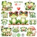 Cute Couple Frog Clipart, Watercolor Wetlands Clipart, Love Frog ...