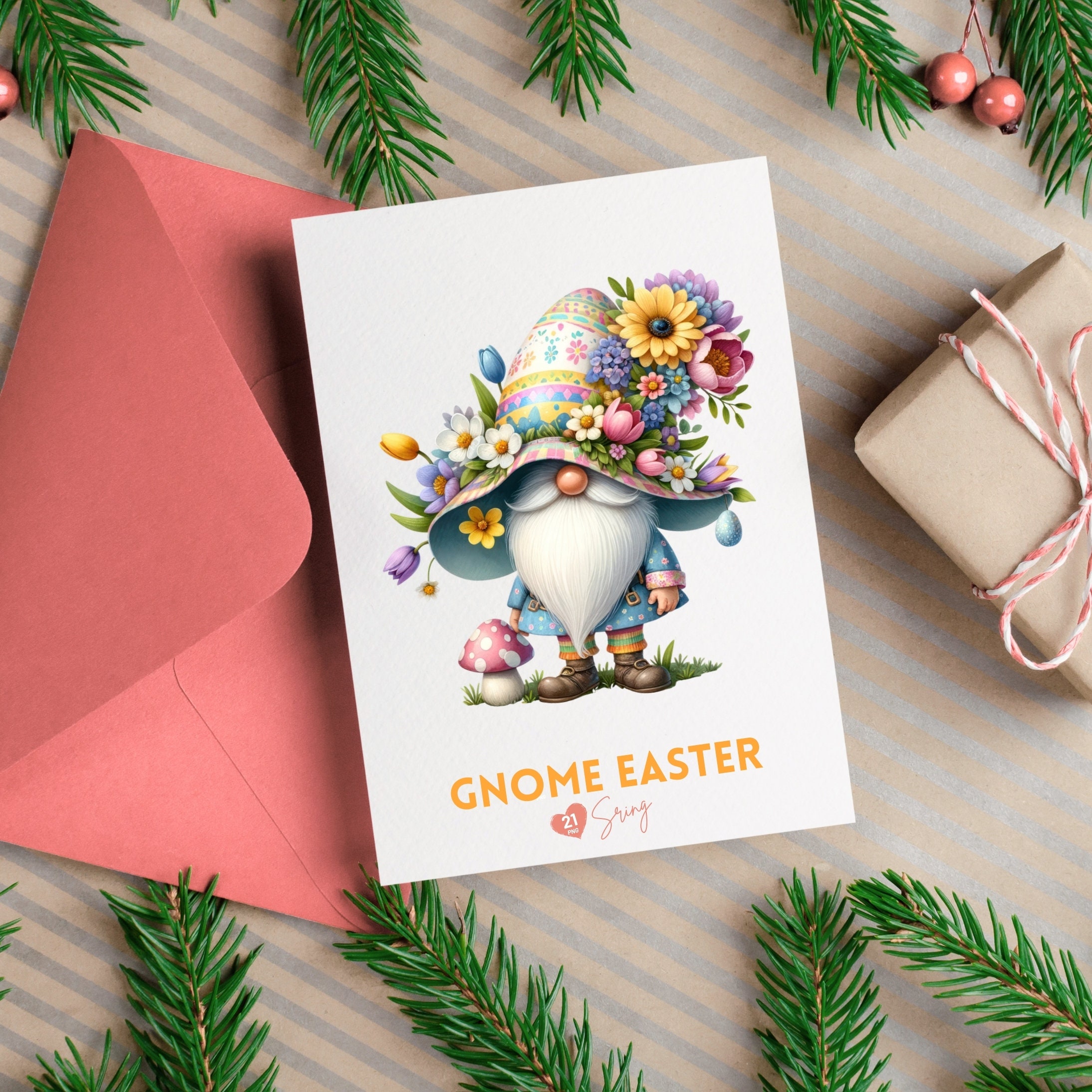 Easter Gnome Clipart Bundle, Spring Gnomes Png, Card Making, Cute Gnome ...