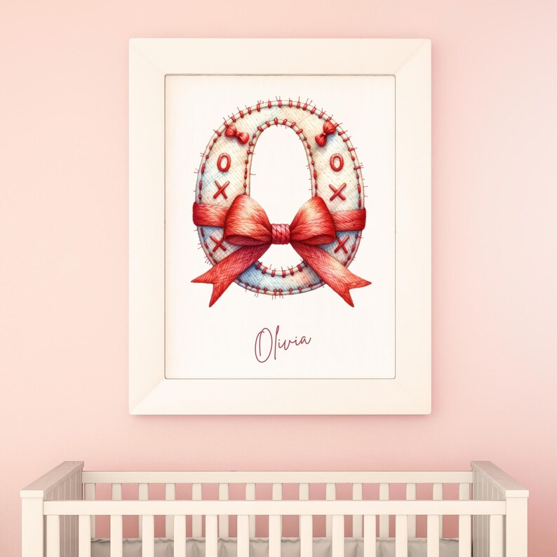 Stitch Alphabet With Red Bow Clipart, Embroidered Alphabet Bundle ...