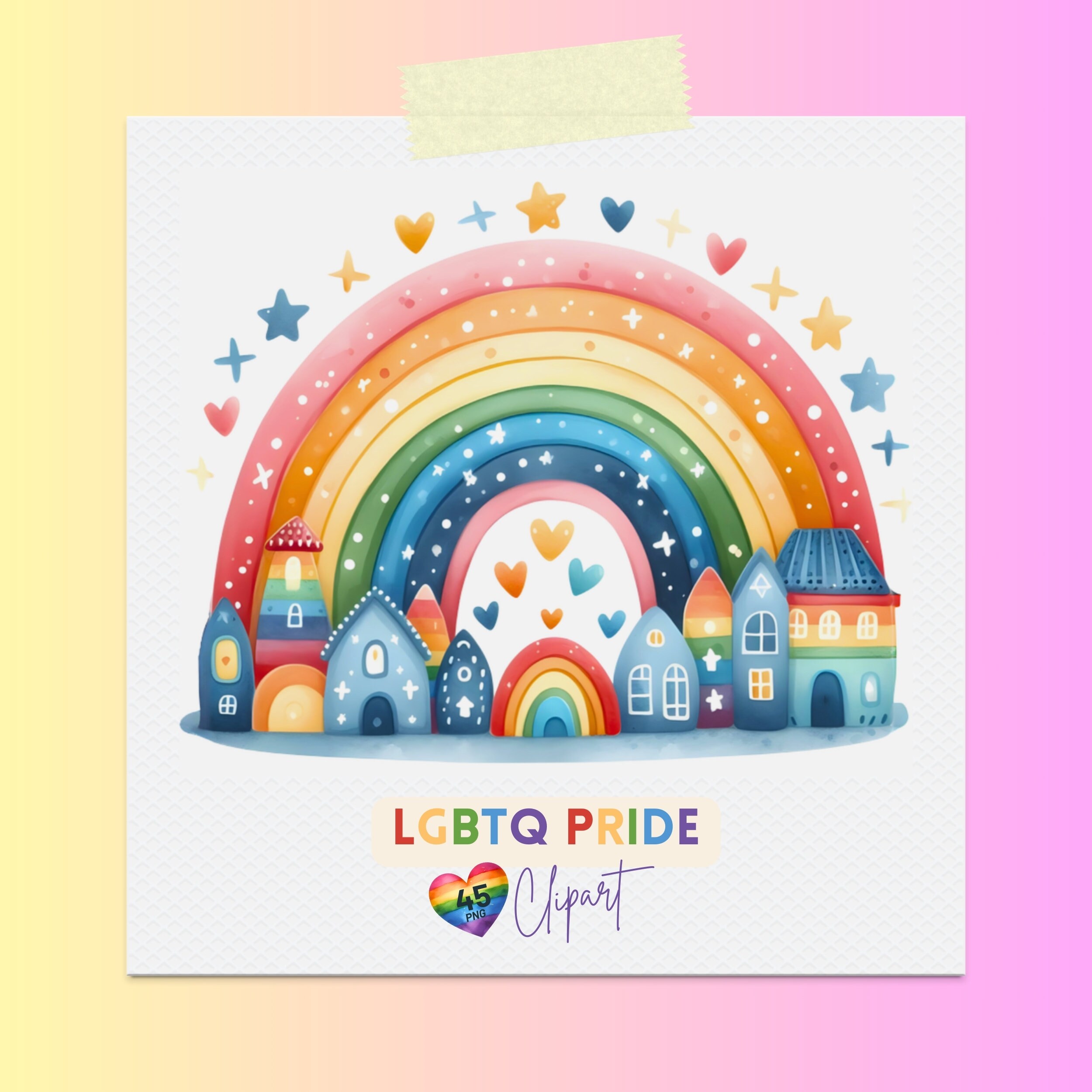 Watercolor LGBTQ Pride Rainbow Clipart, Diversity Pride, Rainbow, Pride ...