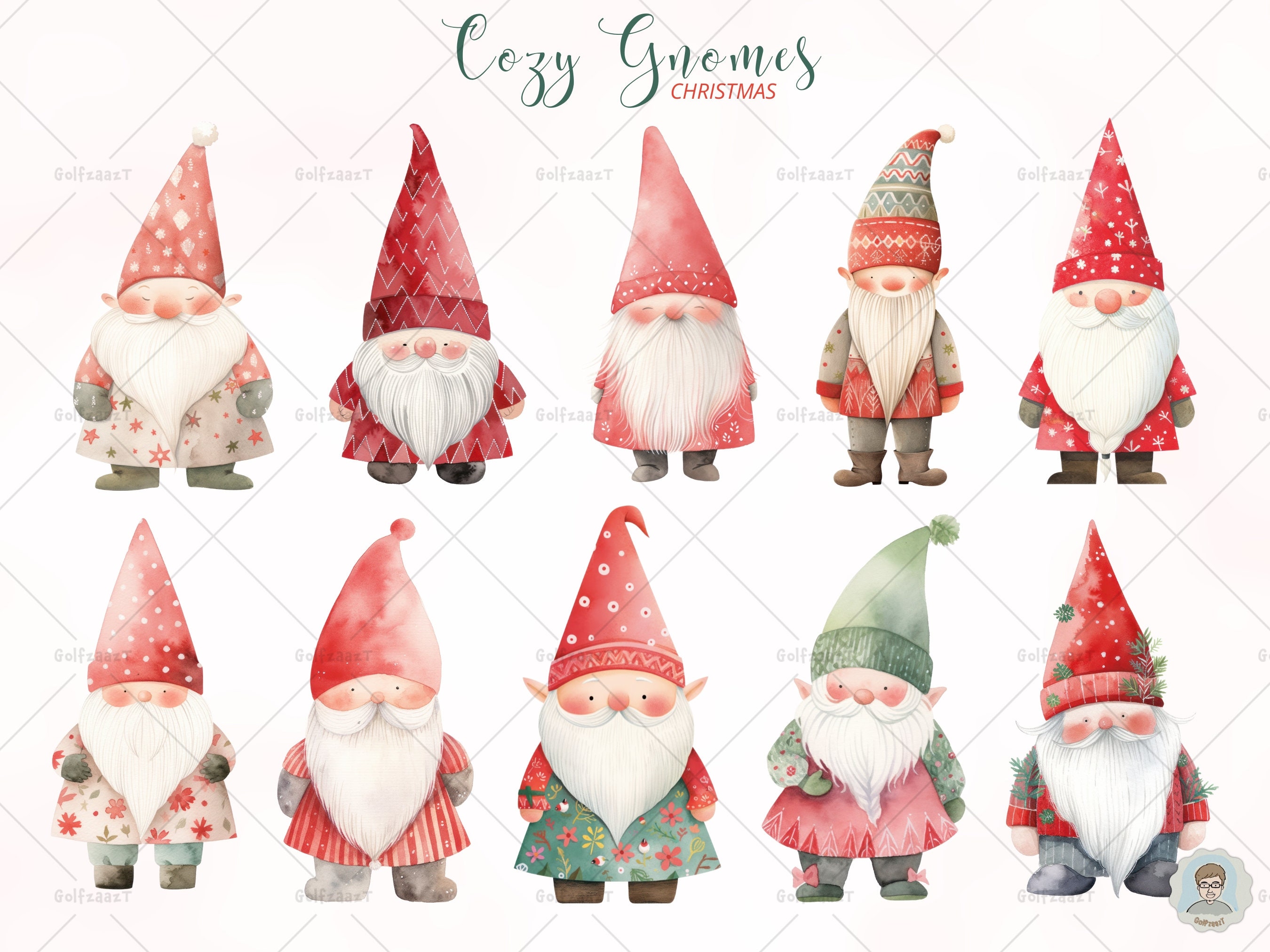 32 Cozy Christmas Gnomes and Christmas Decor Clipart, Gnome Clipart ...
