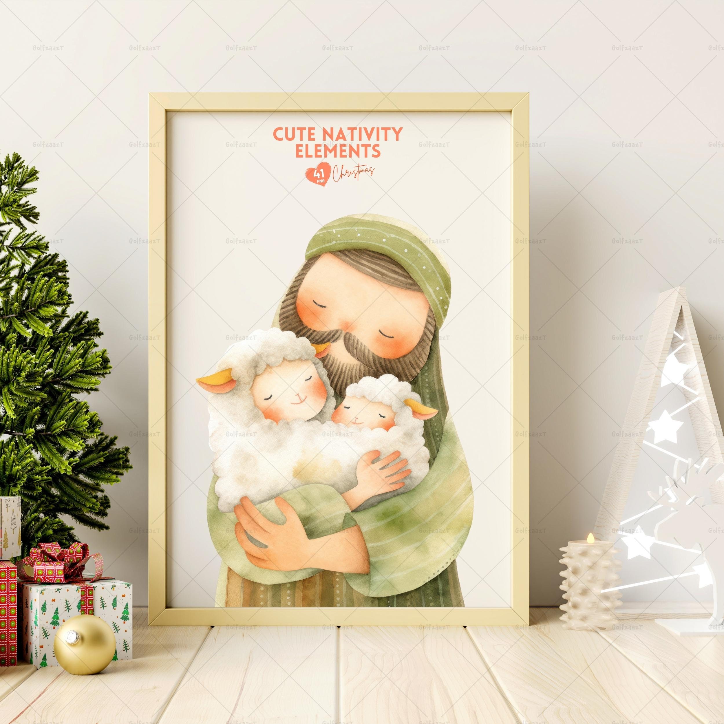 Cute Nativity Christmas Clipart, Nativity Element, Christian ...