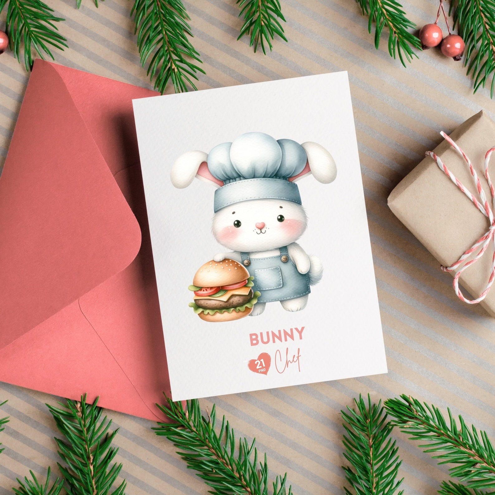 Bunny Chef Clipart, Adorable Rabbit Cooking Pngs Collection, for ...