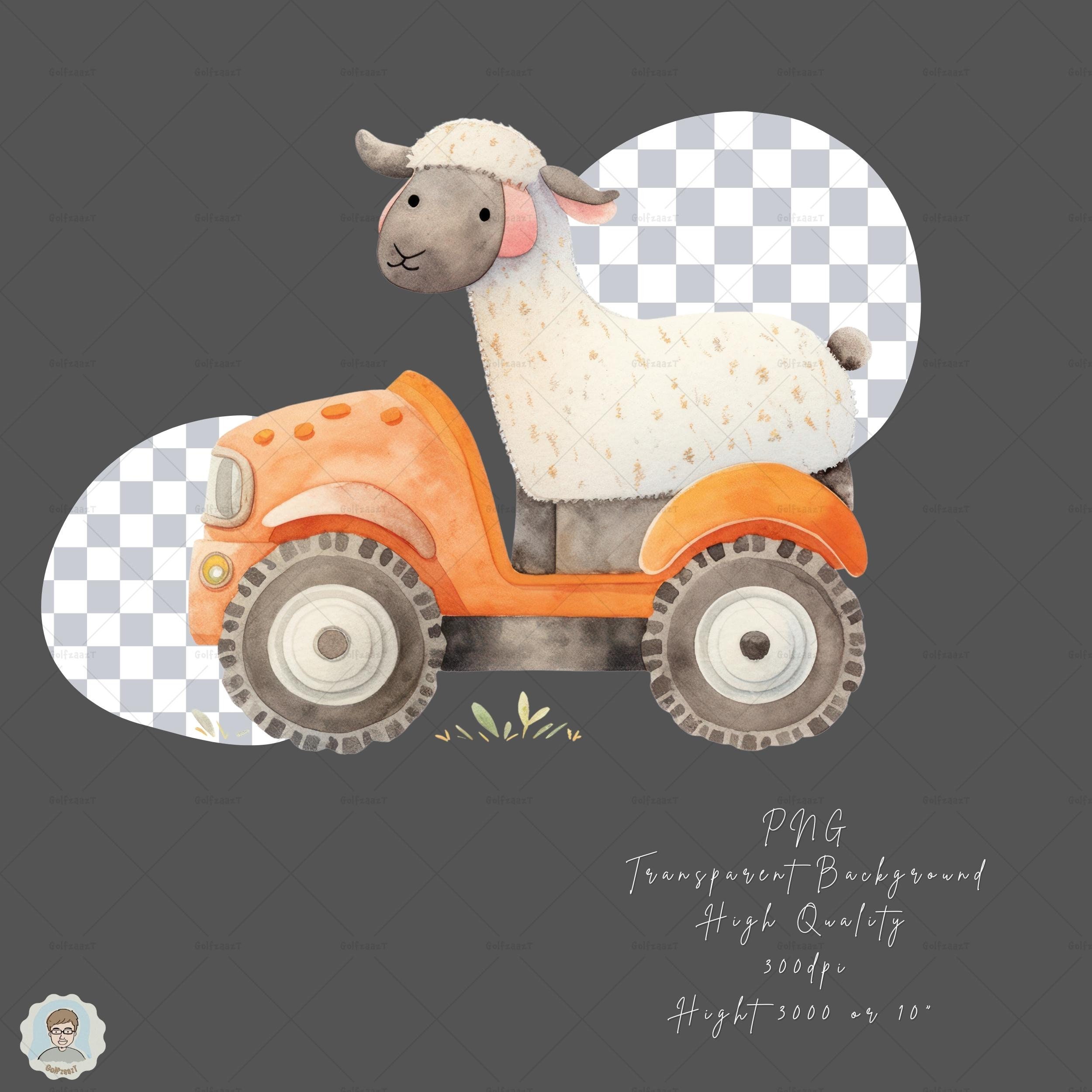Cute Sheep Farm Clipart, Farm Animals Watercolor PNG, Sheep Farmer ...