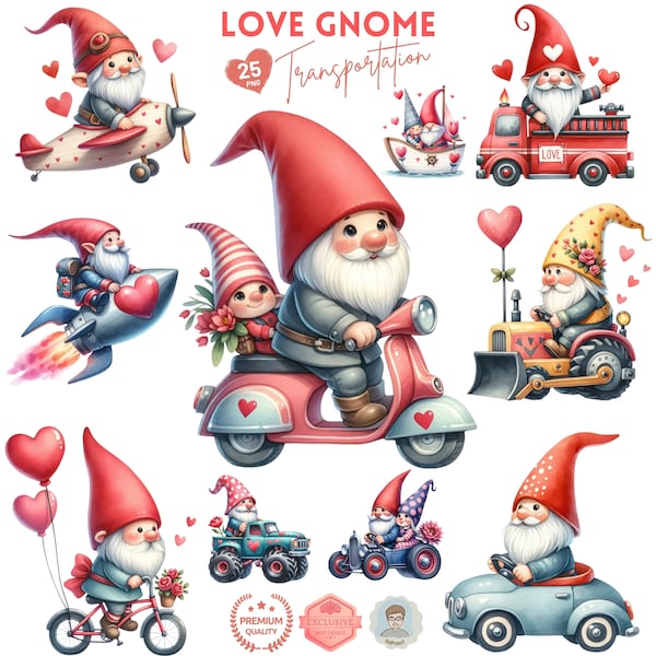 Anniversary Gnome Clipart - Etsy