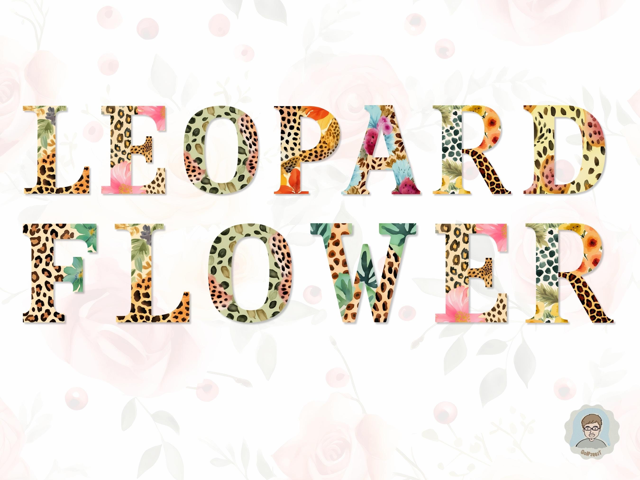 Leopard Print Flower Alphabet PNG, Leopard Seamless Pattern, Leopard ...