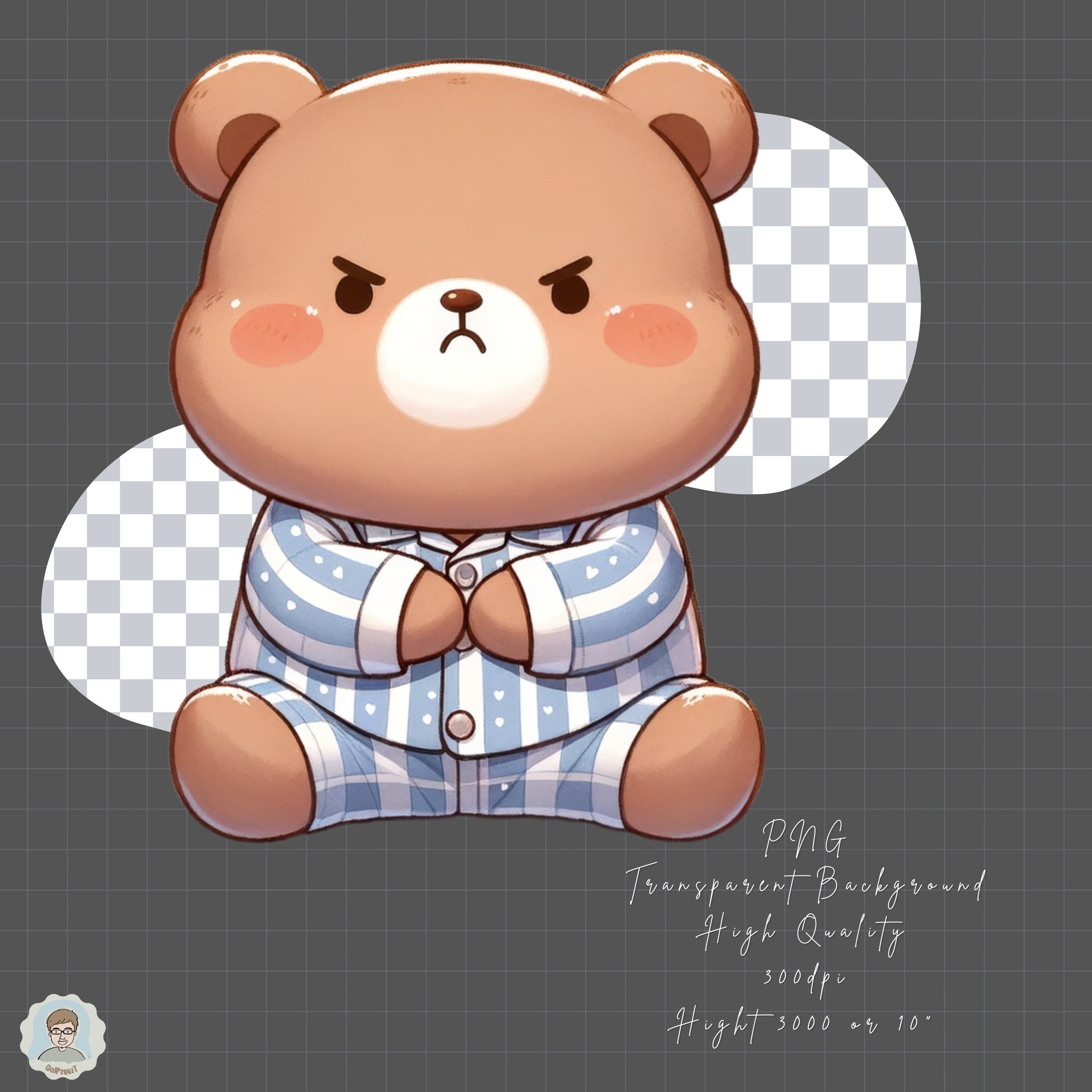 Cozy Pajama Bear Collection, Sleepy and Bad Mood Bears, Gift for ...