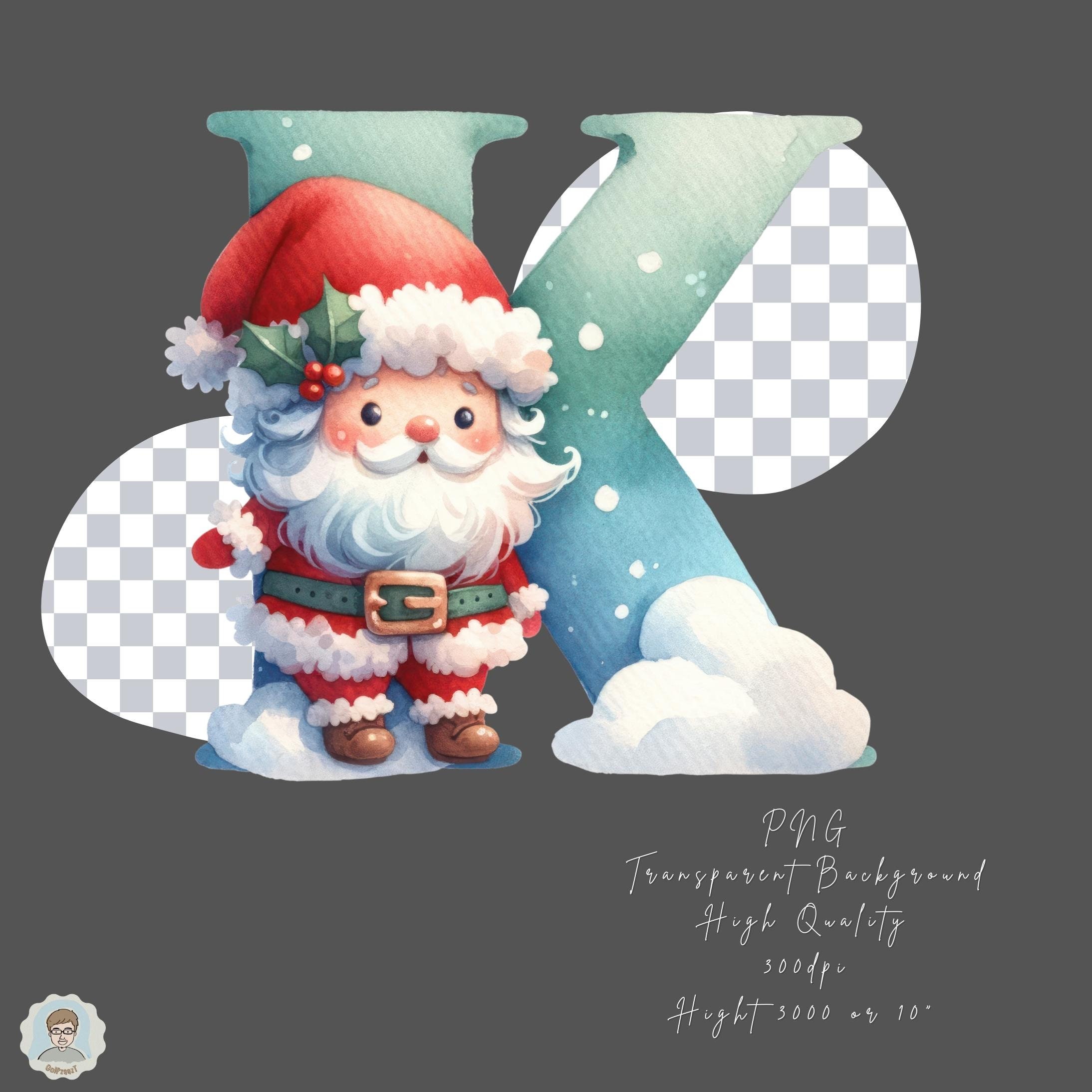 Christmas Alphabet Clipart, Christmas PNG Letter, Christmas Font ...