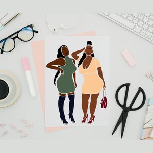 Abstract Friends, Best Friends Vector, Black Woman Clipart, African ...