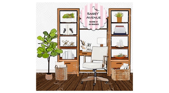 Home Office Scene Home Office Background Home Decor | Etsy