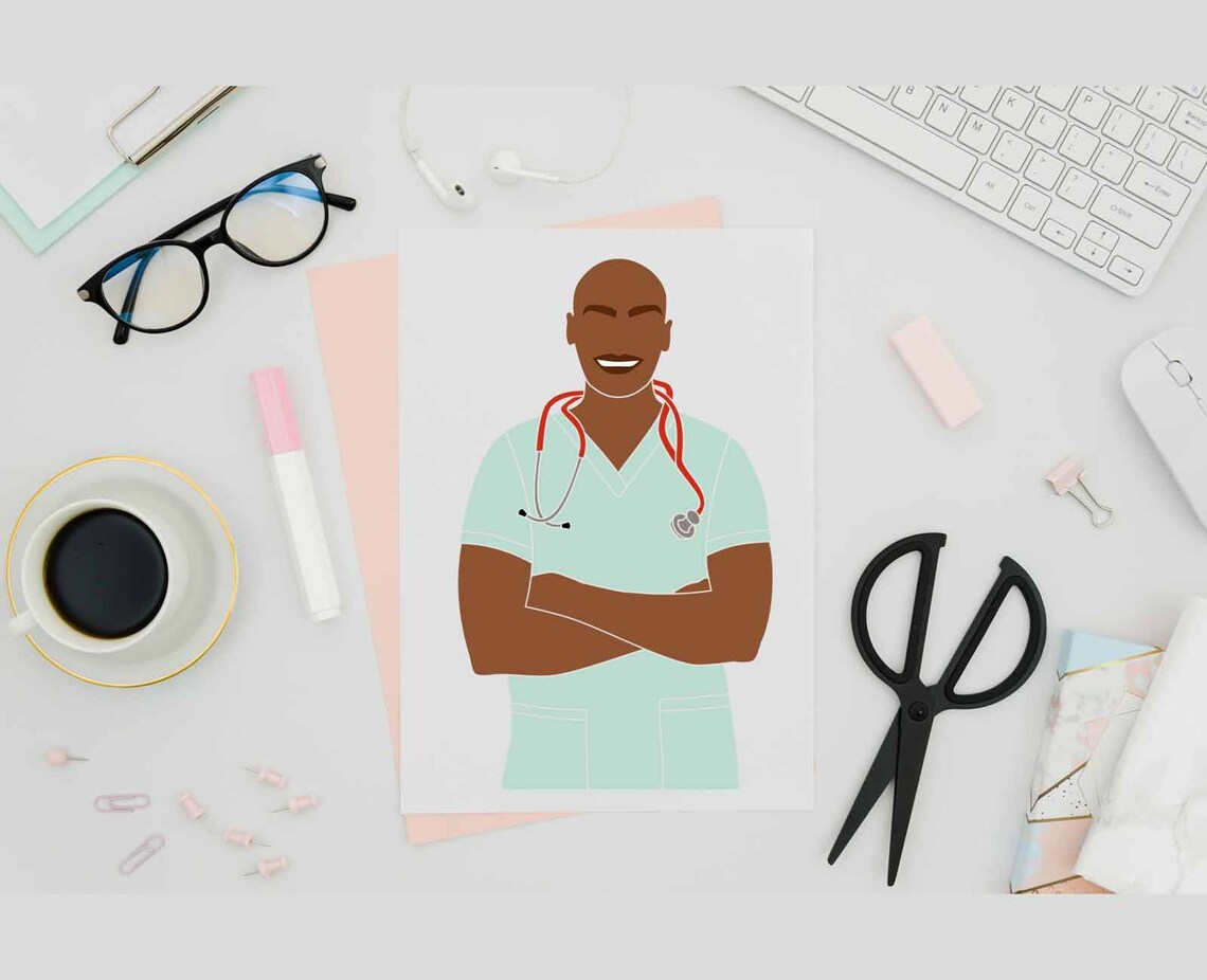 Male Nurse SVG Doctor Svg Black Man Clipart African Man - Etsy Canada