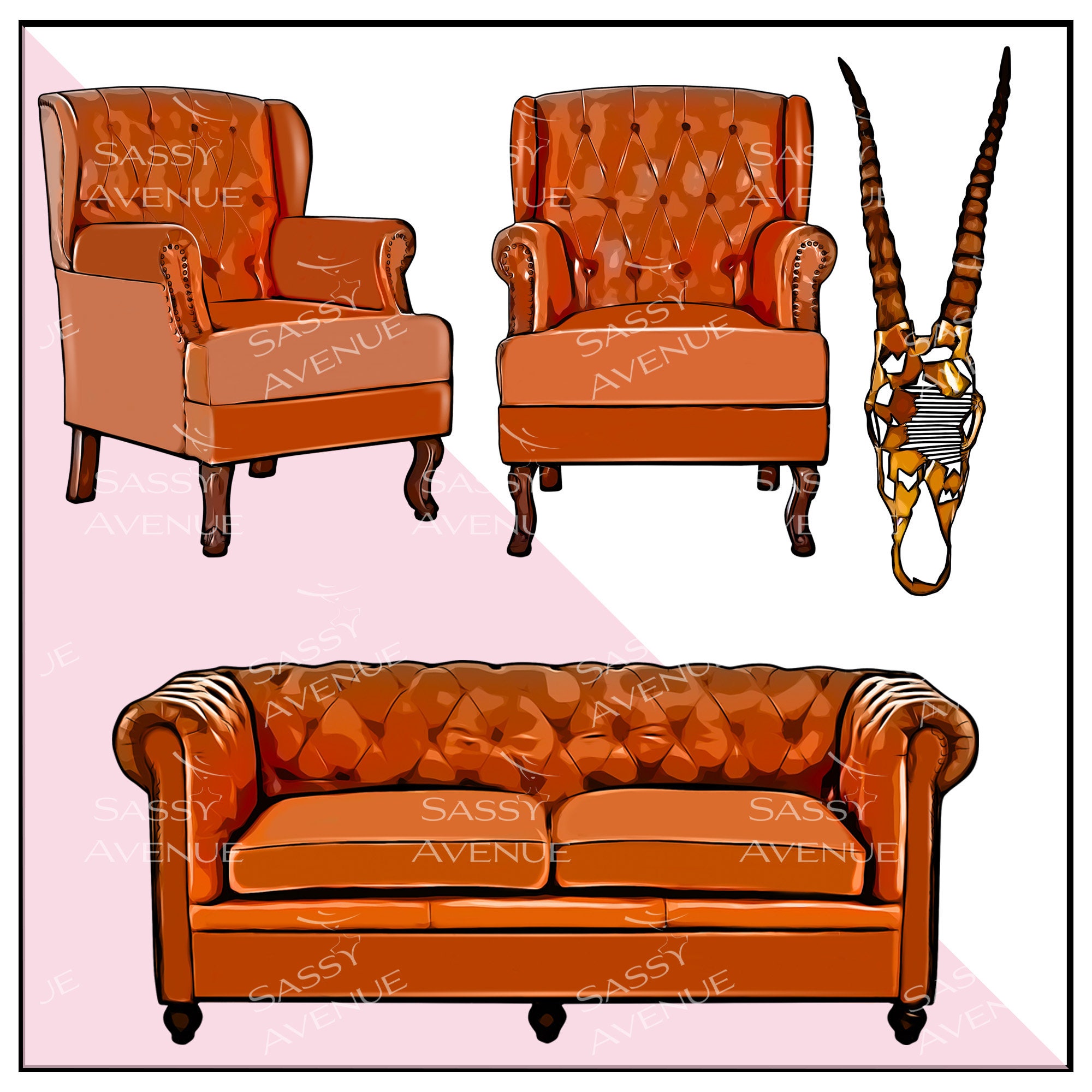 Living Room Scene, Living Room Background, Home Decor Stickers, Digital ...