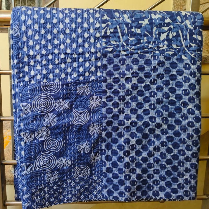 Indigo Quilt - Etsy