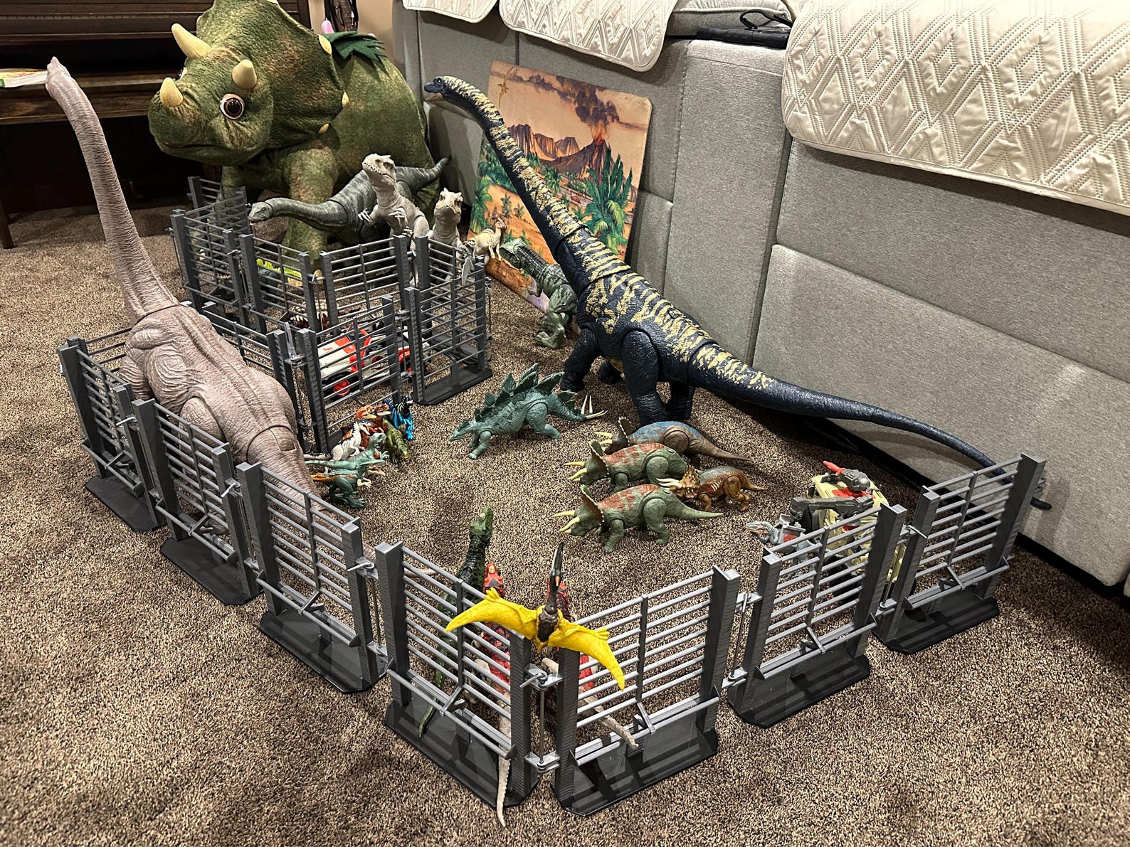 6x Handcrafted Dinosaur Fence for Toy Jurassic Park Dinosaurs | Custom ...