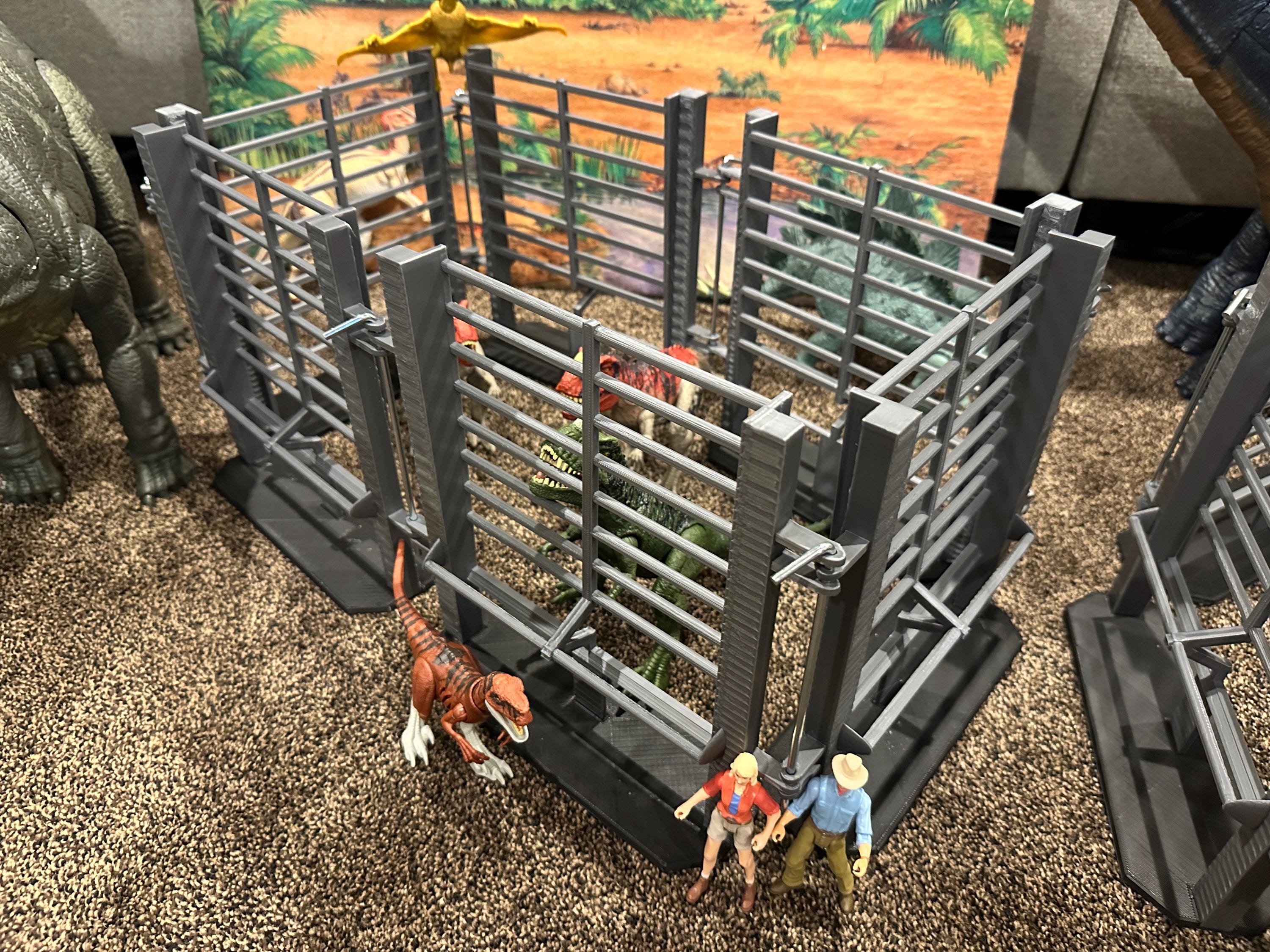 6x Handcrafted Dinosaur Fence for Toy Jurassic Park Dinosaurs | Custom ...