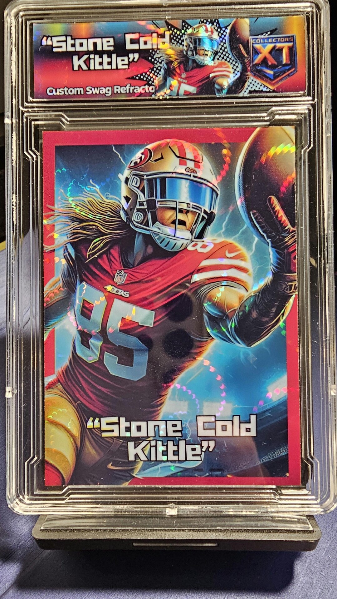George Kittle Laser Swirl Custom Card Hand Made and Slabbed in a ...