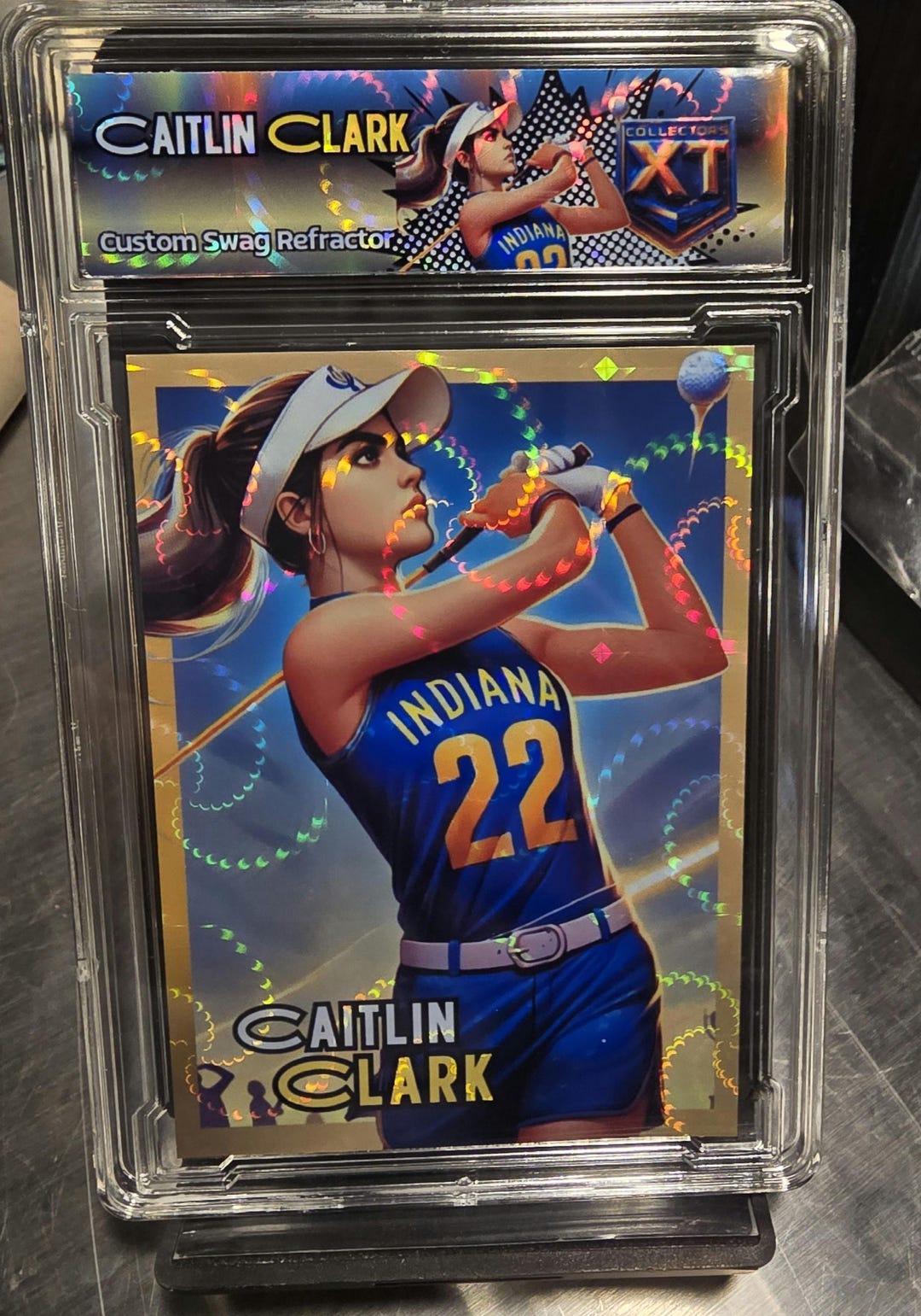 Caitlin Clark Laser Swirl Custom Card Slabbed in a Clear Slab, Hand ...