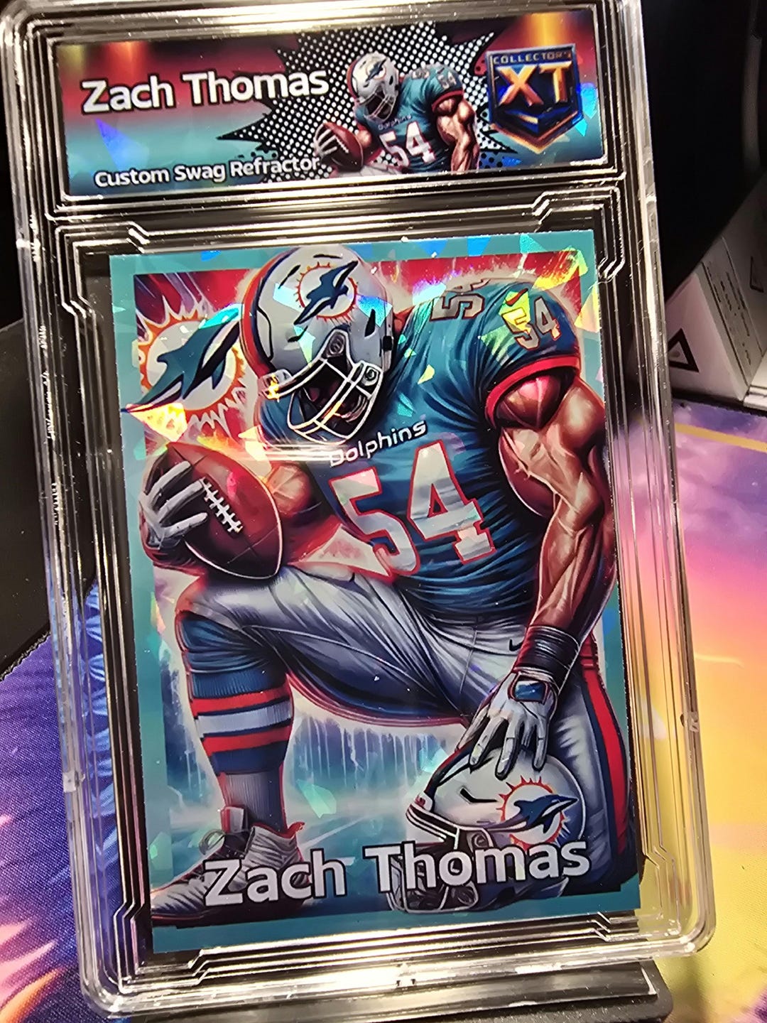 Zach Thomas Cracked Ice Custom Card Hand Made by the Artist - Etsy