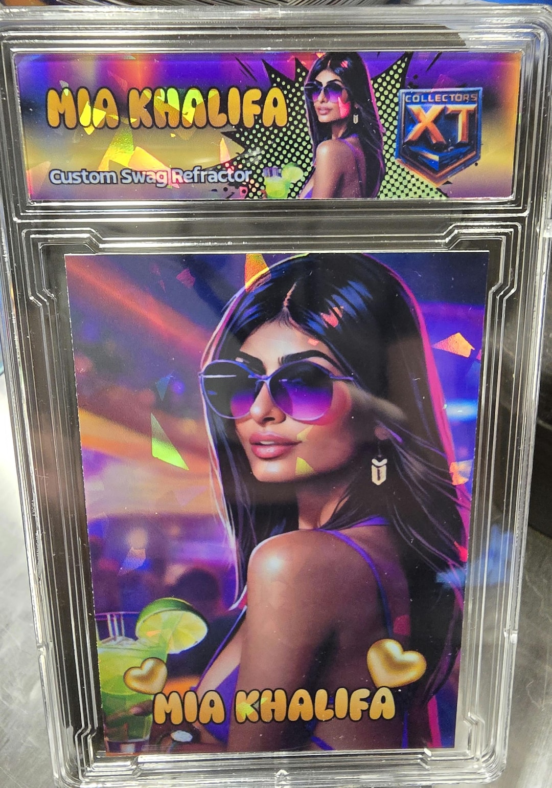 Mia Khalifa Cracked Ice Custom Card Hand Made by the Artist - Etsy