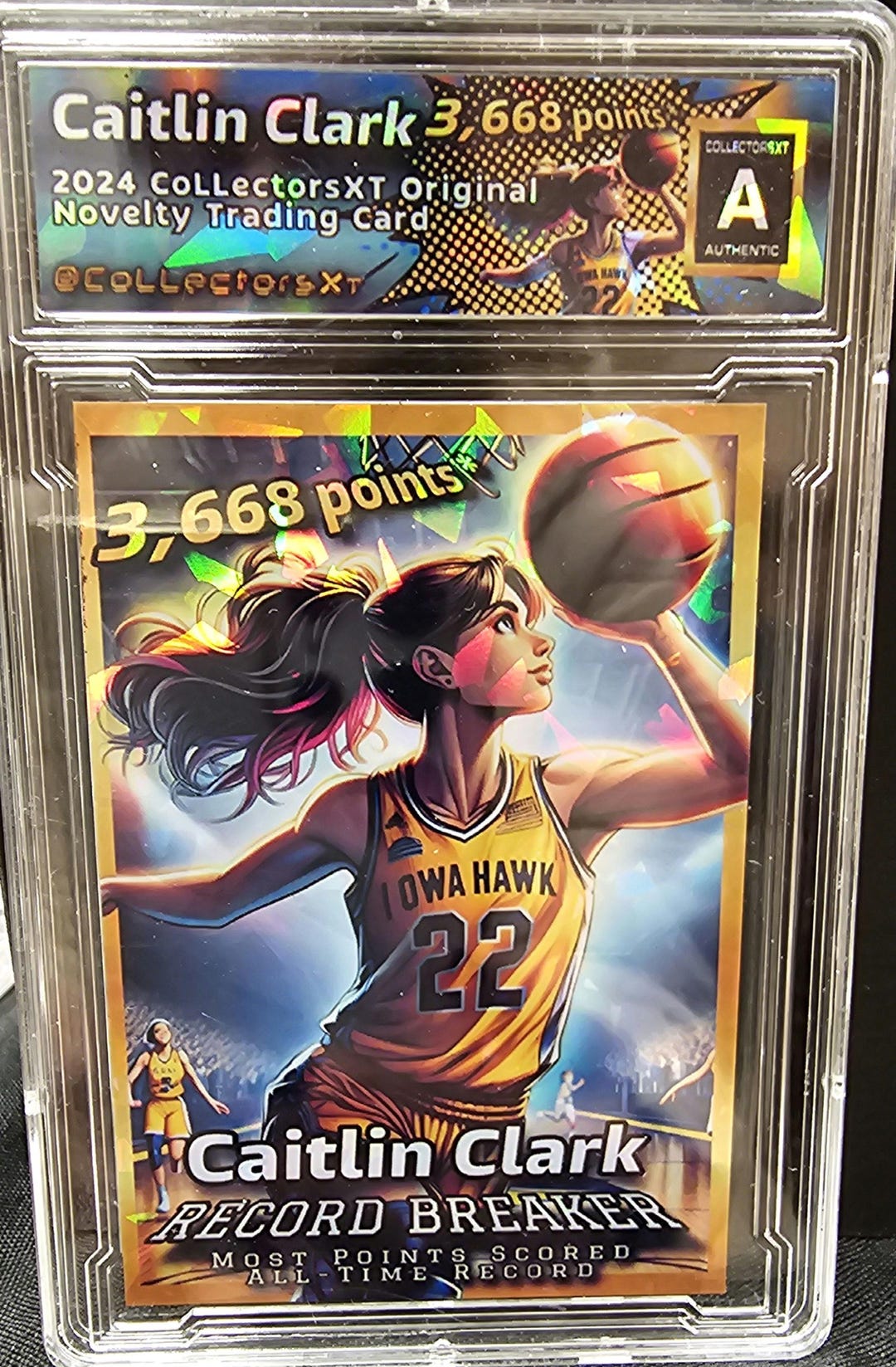 Caitlin Clark Cracked Ice Custom Card Slabbed in a Clear Slab, Hand ...