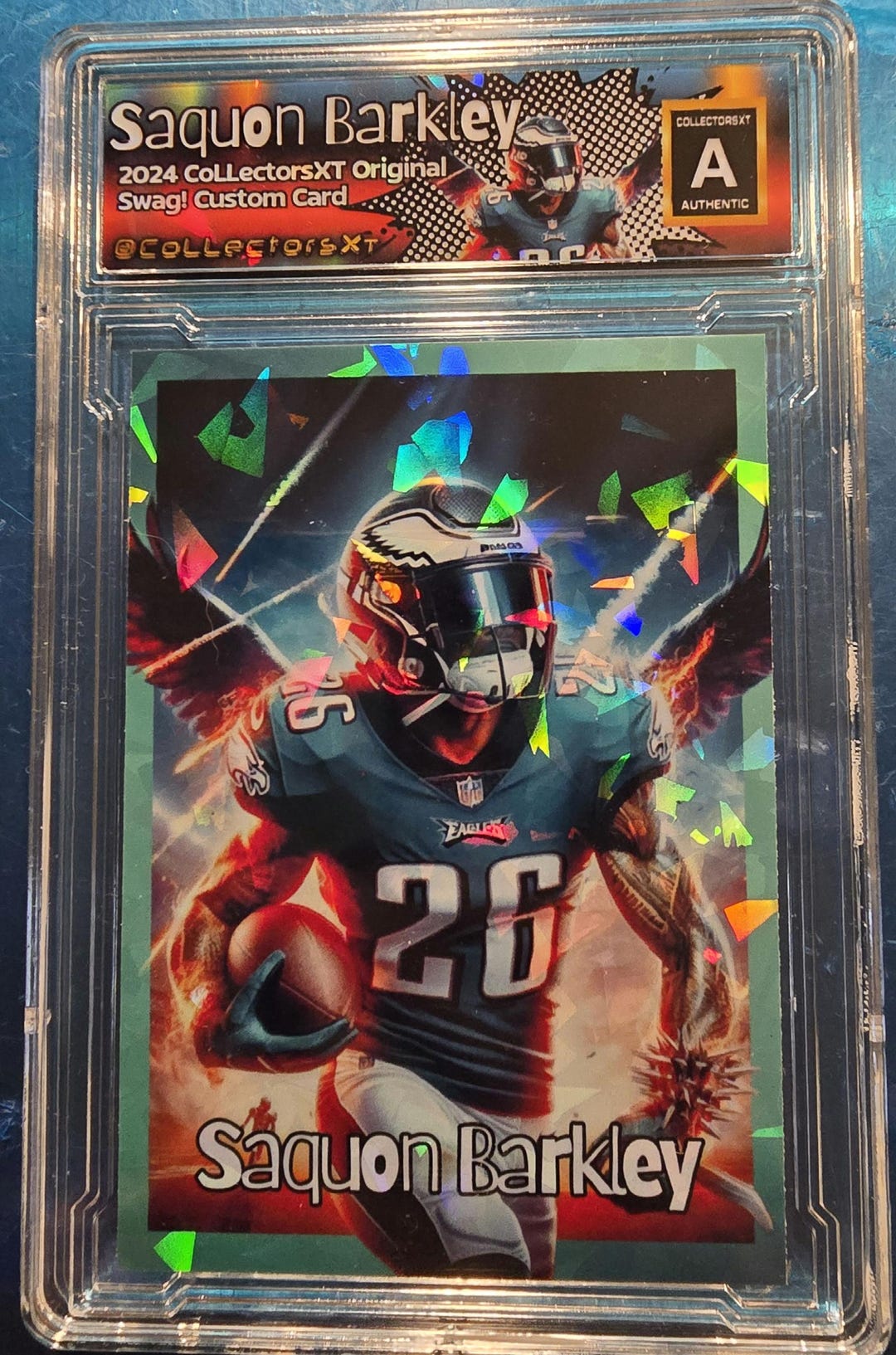 Saquon Barkley Cracked Ice Custom Card Hand Made by the Artist - Etsy