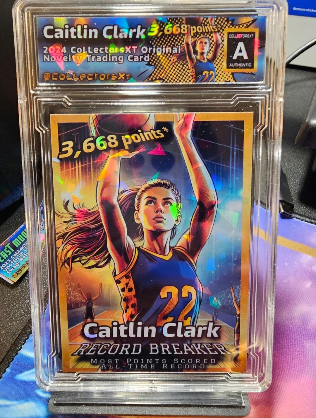 Caitlin Clark Cracked Ice Custom Card Slabbed in a Clear Slab, Hand ...